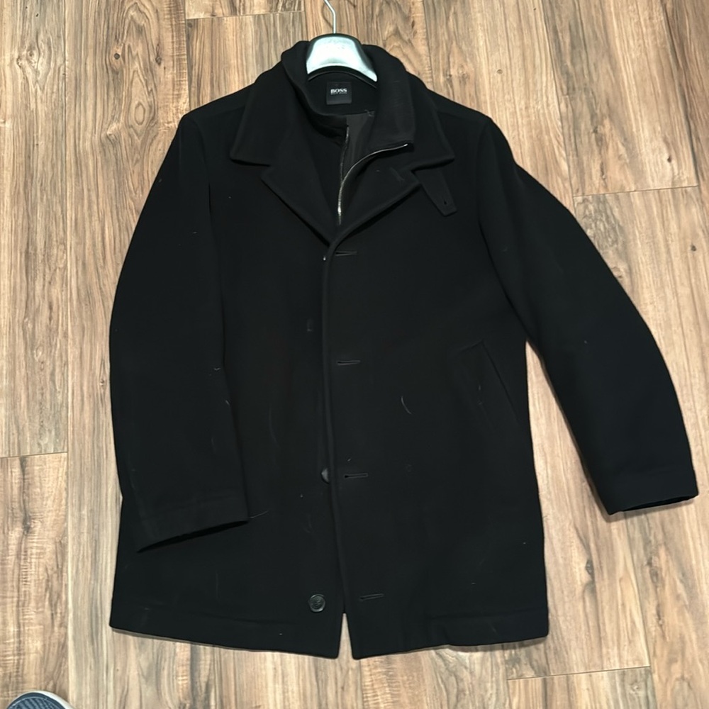 Hugo Boss Men's Cashmere Wool Coat Jacket Size Xl - Gem